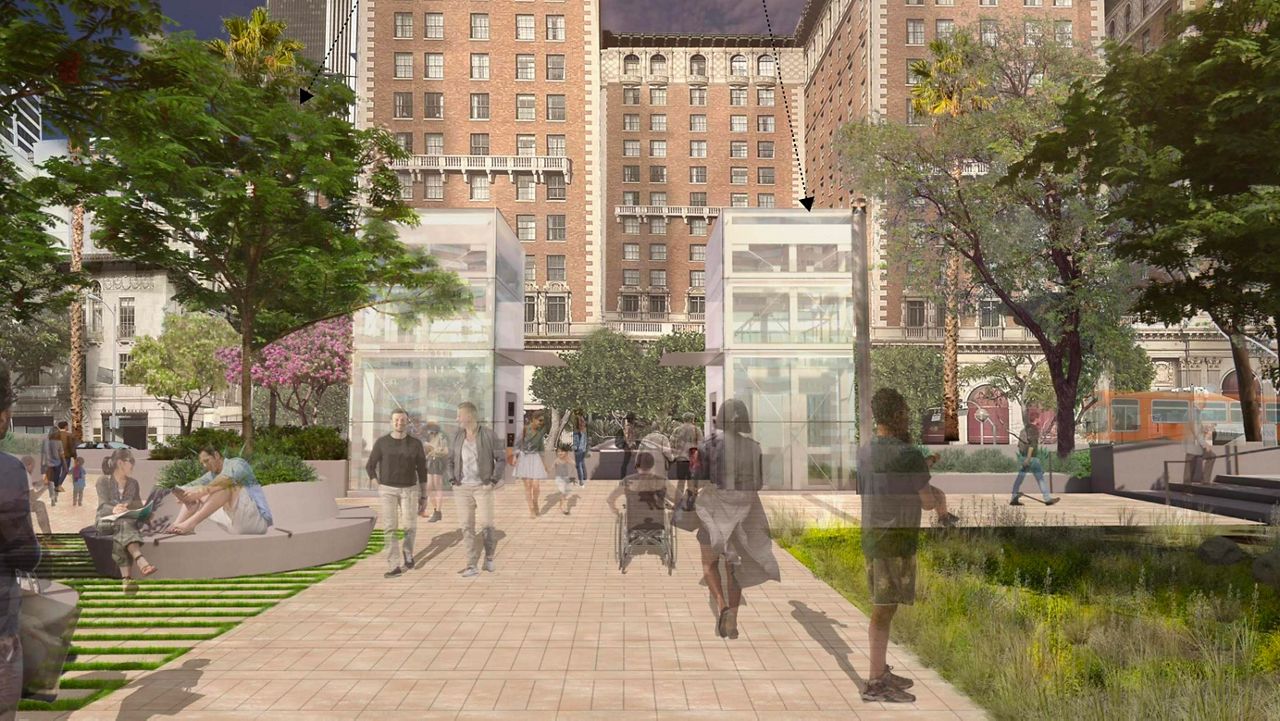 Pershing Square Park redevelopment in downtown LA
